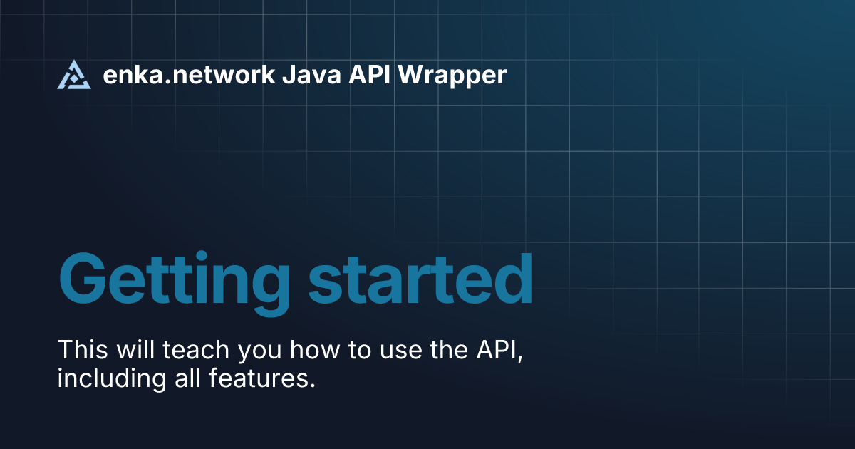 Getting started | enka.network Java API Wrapper