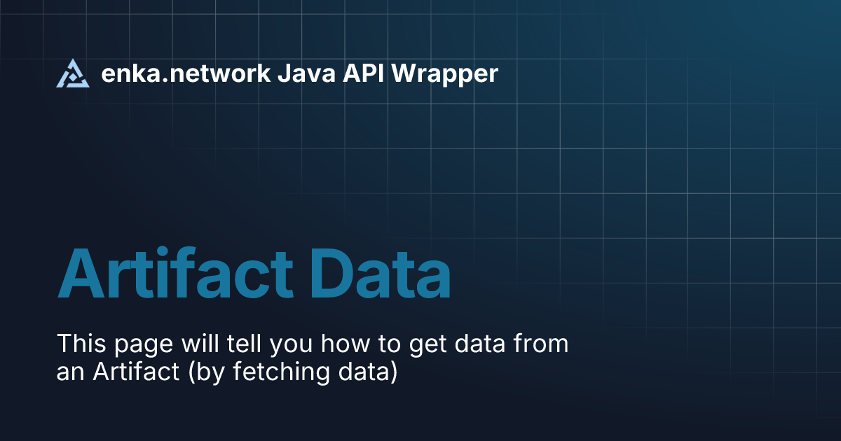 Artifact Data | enka.network Java API Wrapper